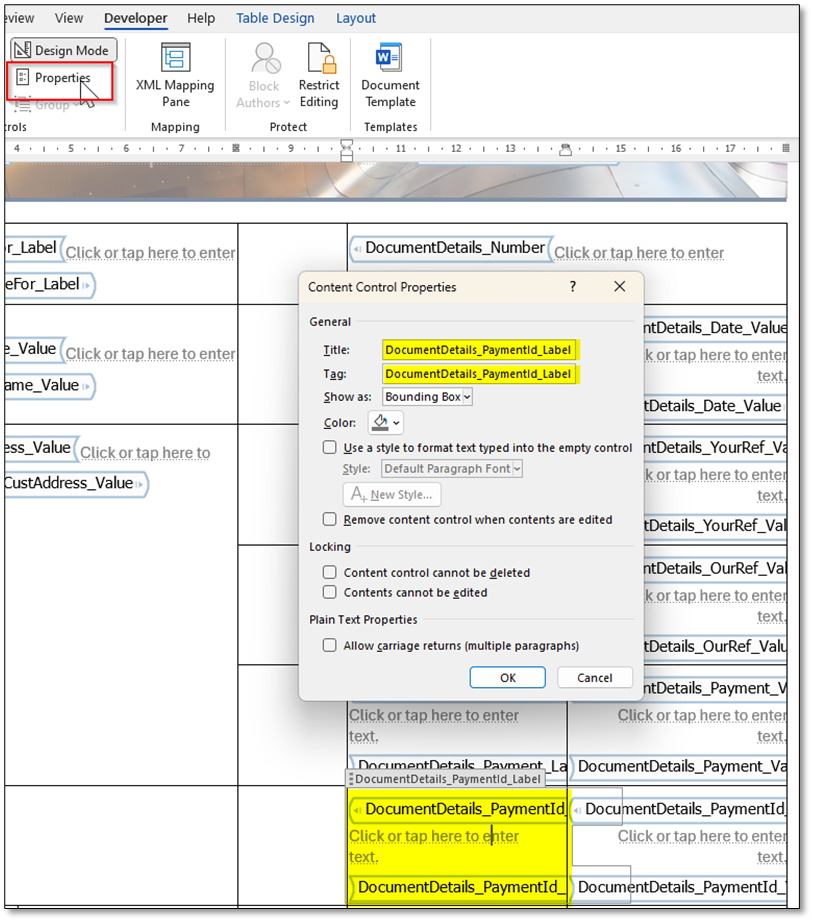 Business Documents – Part 5 (Word Template Content Control) – DynFOTech